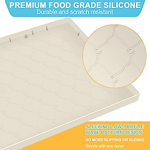 WowDay Under Sink Mat, 34”x22” Silicone Under Sink Mats for Kitchen Waterproof, Thick Under Sink Liner with Drain Hole, Bathroom Under Sink Tray, Undersink Mat Cabinet Protector for Leaks Spills
