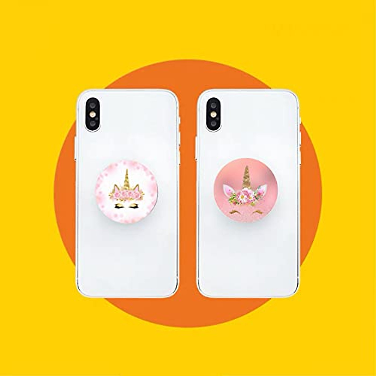 Cell Phone Stand Finger Holder - Pink Rose Flower Gold Unicorn (3 Pack)