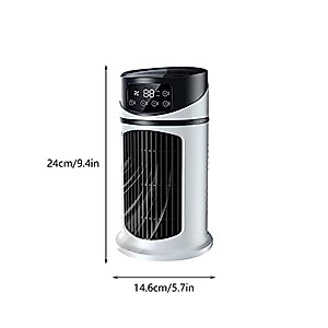 Portable Air Conditioner Fan Strong Air Flow Personal USB Air Cooler Fan RGB Colorful Light 5-Speed Multi-Function Timing Air Conditioning Fan Home Dormitory Office Desktop Humidification Electric Fan