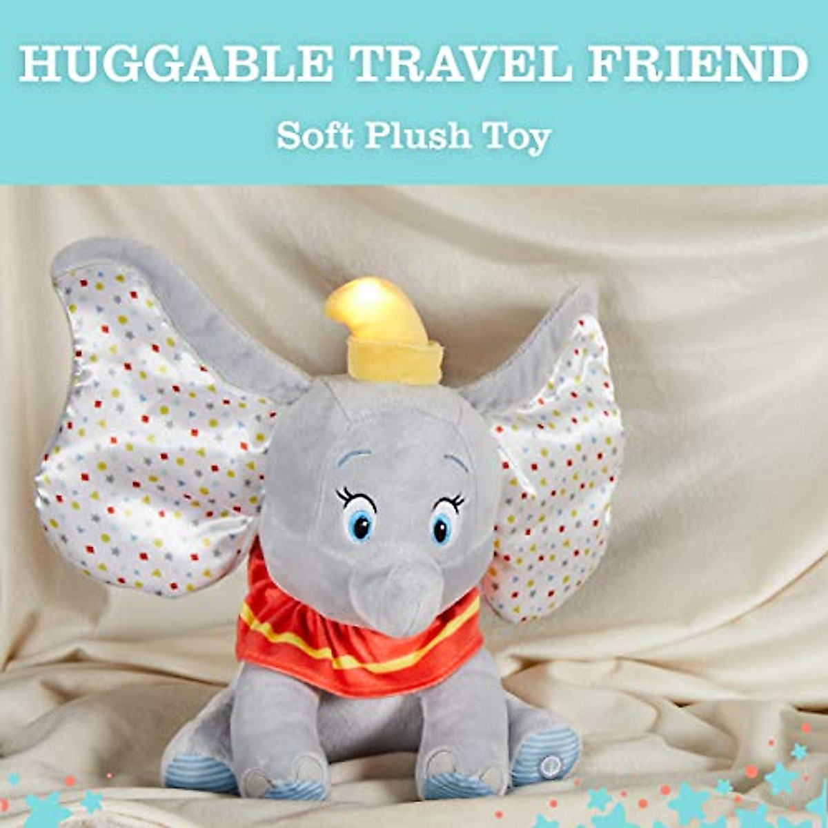 Disney Baby Dumbo Animated Plush Elephant with Flapping Ears, Music and Lights