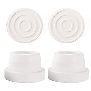 4 Pack Pool Ladder Bumpers for Inground Pool, Steps Inside Plug Caps Fit 1.90in Inner Diameter Ladder Tubing for Protect Swimming Pool Liner, Rubber Ladder Foot Cover, White