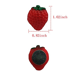 Ginyrerd 30 pcs Refrigerator Magnet Decorative Cute Big Strawberry Fruit Boxed Resin Handmade Picture Message Board Paste Painting Photo Postcard Note Paper DIY Office Supplies Fridge Magnet Set