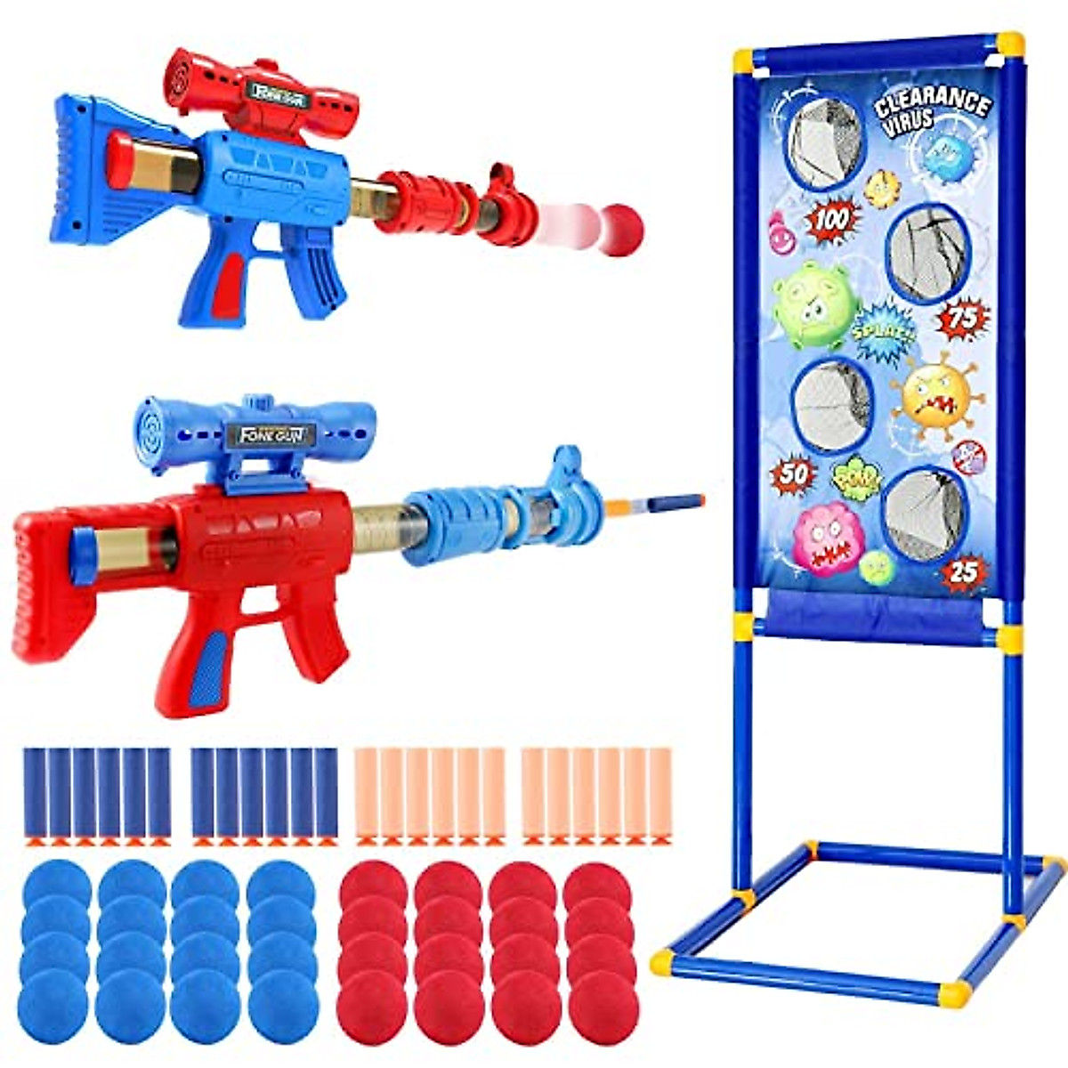 Kids Outdoor Toys for 5+ Year Old Boys: Shooting Game Toy With Target Set for Age 5 6 7 8-12 Boy Girls Gifts - 2 Pack Cool Party Games Easter Basket Stuffers for Kids Outside Toys Family Fun Ideas