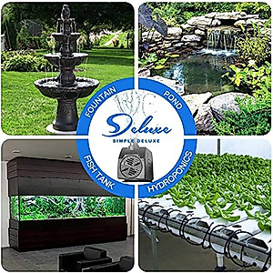 Simple Deluxe 80 GPH Submersible Pump with Adjustable Intake & 6' Waterproof Cord for Hydroponics, Aquaponics, Fountains, Ponds, Statuary, Aquariums & more, Black