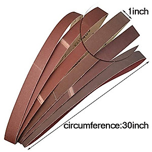 Bskifnn 30 Pack Sanding Belts 120 240 400 600 800 1000 Grits 5PCS per size High Performance Silicon Carbide Sanding Belts (1 x 30 Inch)