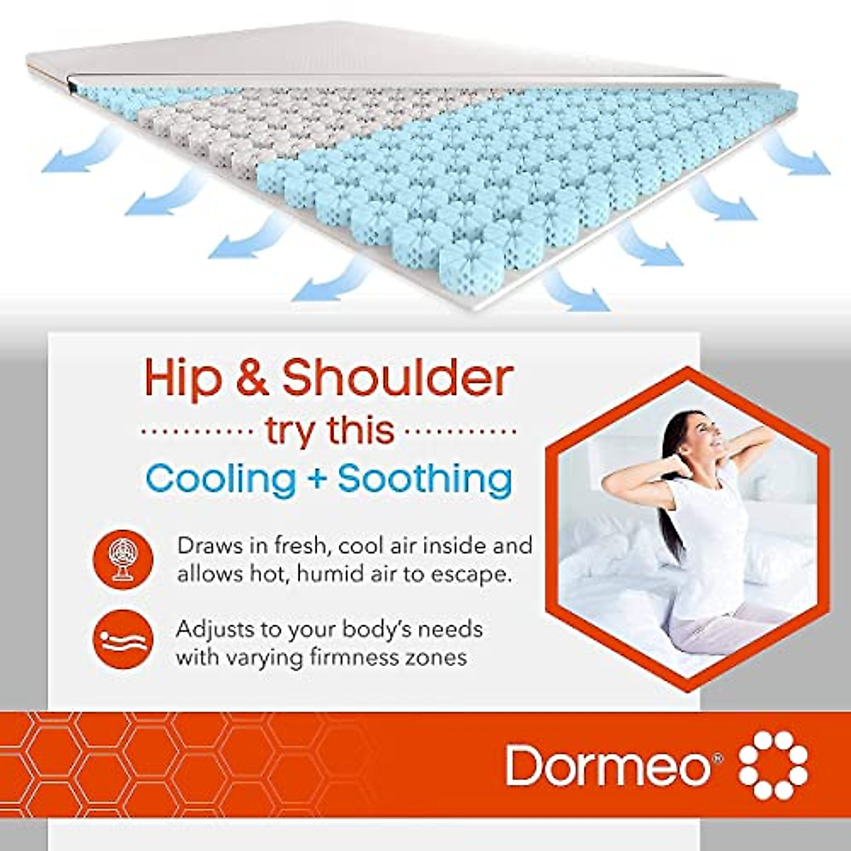 The Premium Mattress Topper by Dormeo (California King) and True Evolution Pillow Bundle