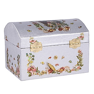 Children's Musical Jewelry Music Box Spinning Ballerina Flowers Plays Swan Lake