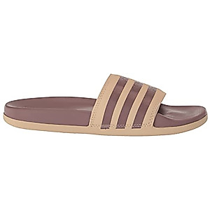adidas Women's Adilette Comfort Slides Sandal, Sand Strata/Wonder Oxide/Sand Strata, 8