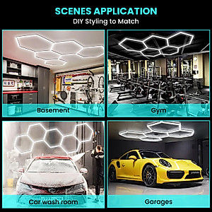 YOSHINE Hexagon LED Garage Lights: 192W 23040LM Super Bright Hexagon LED Shop Lights, CRI 85+, 25 Pack Aluminum Alloy Shell Hex Garage Led Ceiling Lights, Hexagon Led Lights for Garage, Basement, Gym