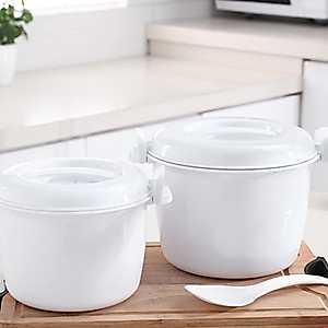 Luxshiny Microwave Rice Cooker Insulated Round Lunch Box Easy Fast Microwave Cookware Microwave Lunch Container Kitchen Supplies (Large Size)