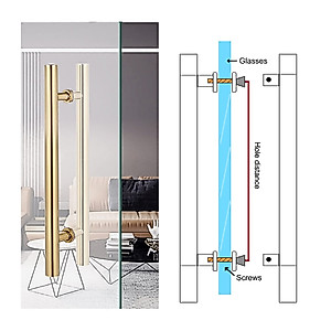 SUCHETA Modern Barn Door Handles Heavy Duty Commercial Grade Push Pull Handles Double Sided,Stainless Steel Door Grab for Interior and Exterior Door