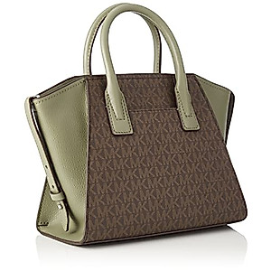 Michael Kors Avril Small Leather Top Zip Satchel Crossbody Brown MK Army Green