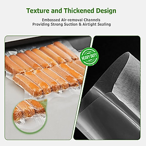 Gasbye Vacuum Sealer Bags, [ 200ft Mega-Pack ] with 8"x50' (2 Rolls) & 11"x50' (2 Rolls) for Custom Fit Airtight Food Sealer & Sous Vide, BPA Free, 7-Layer Ultra-Thick Anti-Puncture Design, 4 Pack