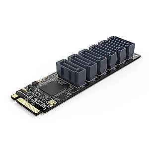 ORICO M.2 PCIe M Key to 6 x SATA 6Gbps Adapter Card for Desktop PC Support RAID-PM2TS6