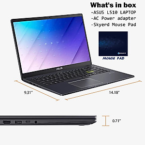 ASUS VivoBook Go L510 Laptop, 15.6" FHD Display, Intel Pentium Silver N5030 Processor, 4GB RAM, 128GB +256GB SSD, HDMI, Wi-Fi, Bluetooth, Windows 11 Home, 1 Year Microsoft 365, Black
