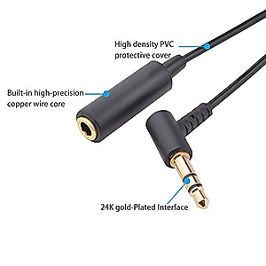 Audio Cable Headphone Extension Cord Compatible with Bose OE/On-Ear/Around-Ear/in-Ear/QuietComfort 15 QC15 QC25 QC35 Headphones (16FT)