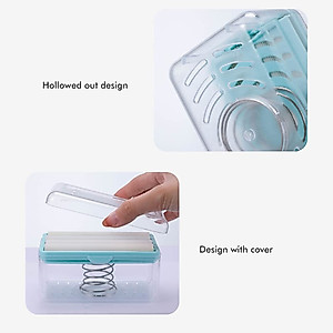 Osuner Multifunctional Bubble Box,Removable Drainers, Dish Foam 2 in 1 Storage Foaming Box,Roller Spring Dish