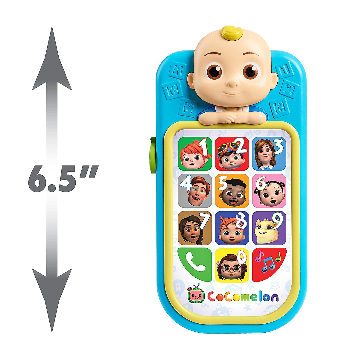 CoComelon JJ’s First Learning Toy Phone for Kids, Lights, Sounds, Music, Letters, Numbers, Colors, Shapes, and Weather, Kids Toys for Ages 18 Month by Just Play