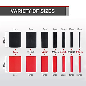 gunhunt 200 PCS Double-wall Tube Heat Shrink Tubing Box Set, Vehicle PE Wiring Protection Sleeve Set, Used to Insulate and Protect Wires, Cables, Connectors and Components (Black & Red)