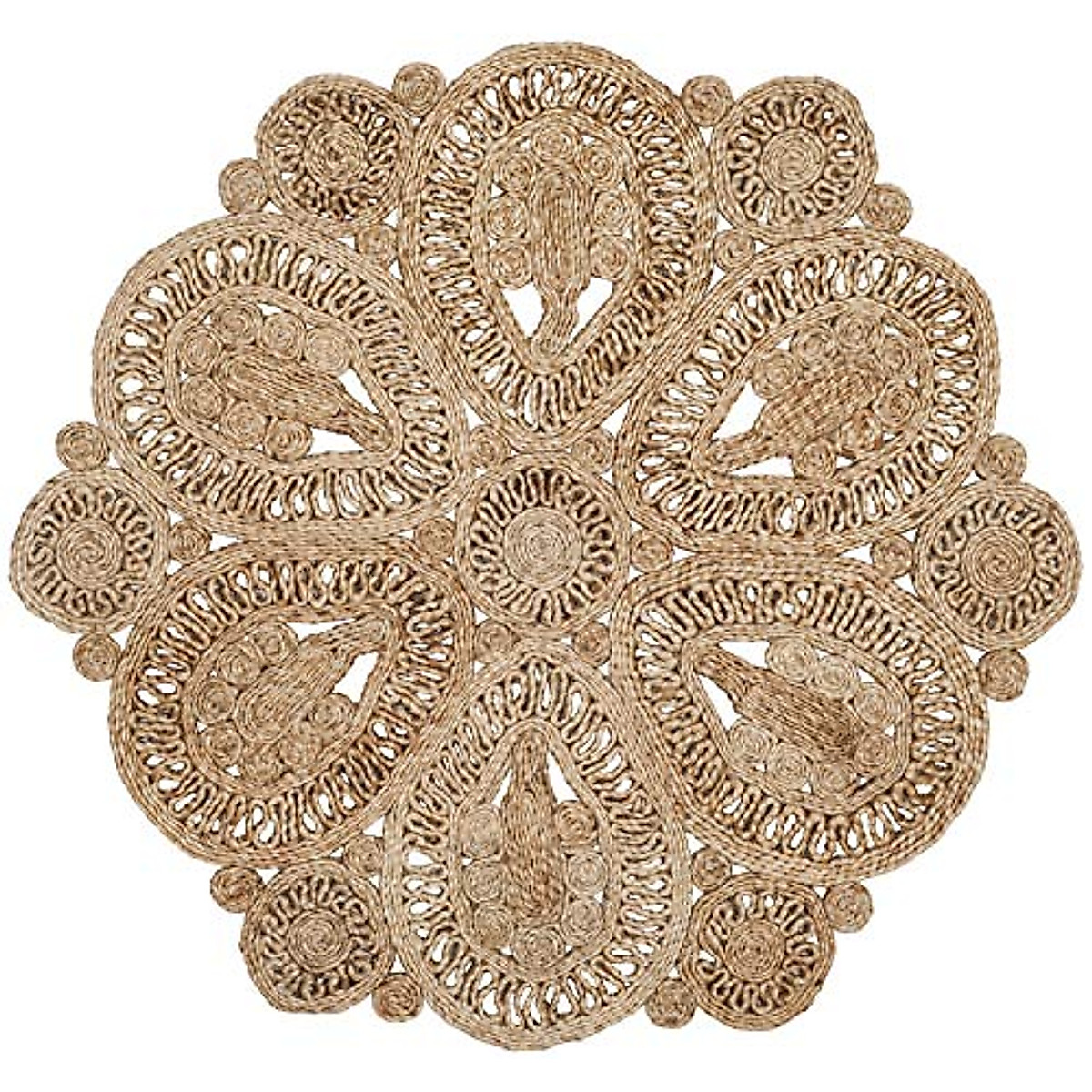 SAFAVIEH Natural Fiber Collection Area Rug - 3' Round, Natural, Handmade Boho Charm Farmhouse Jute, Ideal for High Traffic Areas in Living Room, Bedroom (NF360A)