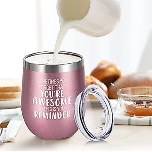 Mothers Day Gifts for Mom Women Wife Her-12 OZ Wine Tumbler Cup with Straws, Lids-Stocking Stuffers for Birthday,Christmas,Valentines Day Inspirational Gifts for Best Friend Female Sister Daughter