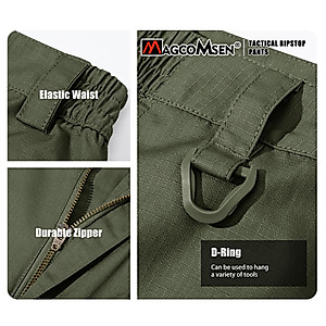 MAGCOMSEN Mens Cargo Pants Tactical Pants with Pockets Quick Dry Fishing Pants Lightweight Breathable Pants Mountain Pant for Men Green