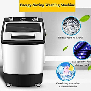 ZLXDP Small Mini Washing Machine Home Double Barrel Semi-Automatic Portable with Dehydration Spin Dry Washer Household Appliances