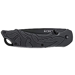 CRKT Moxie EDC Folding Pocket Knife: Assisted Opening Everyday Carry, Black Blade, Thumb Stud, Liner Lock, Textured Non Slip Handle, Pocket Clip 1100