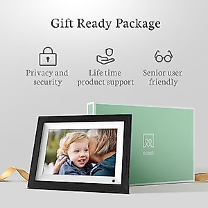 BSIMB 10.1 Inch 32GB WiFi Digital Picture Frame, 1280x800 HD IPS Touch Screen Photo Frame Electronic, Motion Sensor, Auto-Rotate, Wall-Mounted, Share Photos/Videos via App/Email, Gift for Grandparents