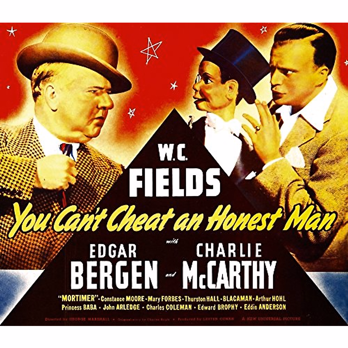 Posterazzi You Can'T Cheat An Honest Man From Left: W.C. Fields Charlie Mccarthy Edgar Bergen On Jumbo Window Card 1939 Movie Masterprint Poster Print, (28 x 22)