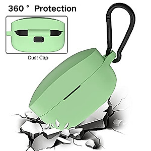 Kanya Case Compatible Sony WF-1000XM4,2 Packs Full Protective Shockproof Anti-Slip Silicone Case Cover with Carabiner and Silicone Hand Strap for Sony WF-1000XM4 (Matcha+Dark Green)