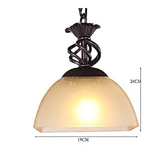 LIN XIAO HAO mayu Pendant Lighting Metal Bracket Retro Glass Lampshade Ceiling Light Pendant Lamp