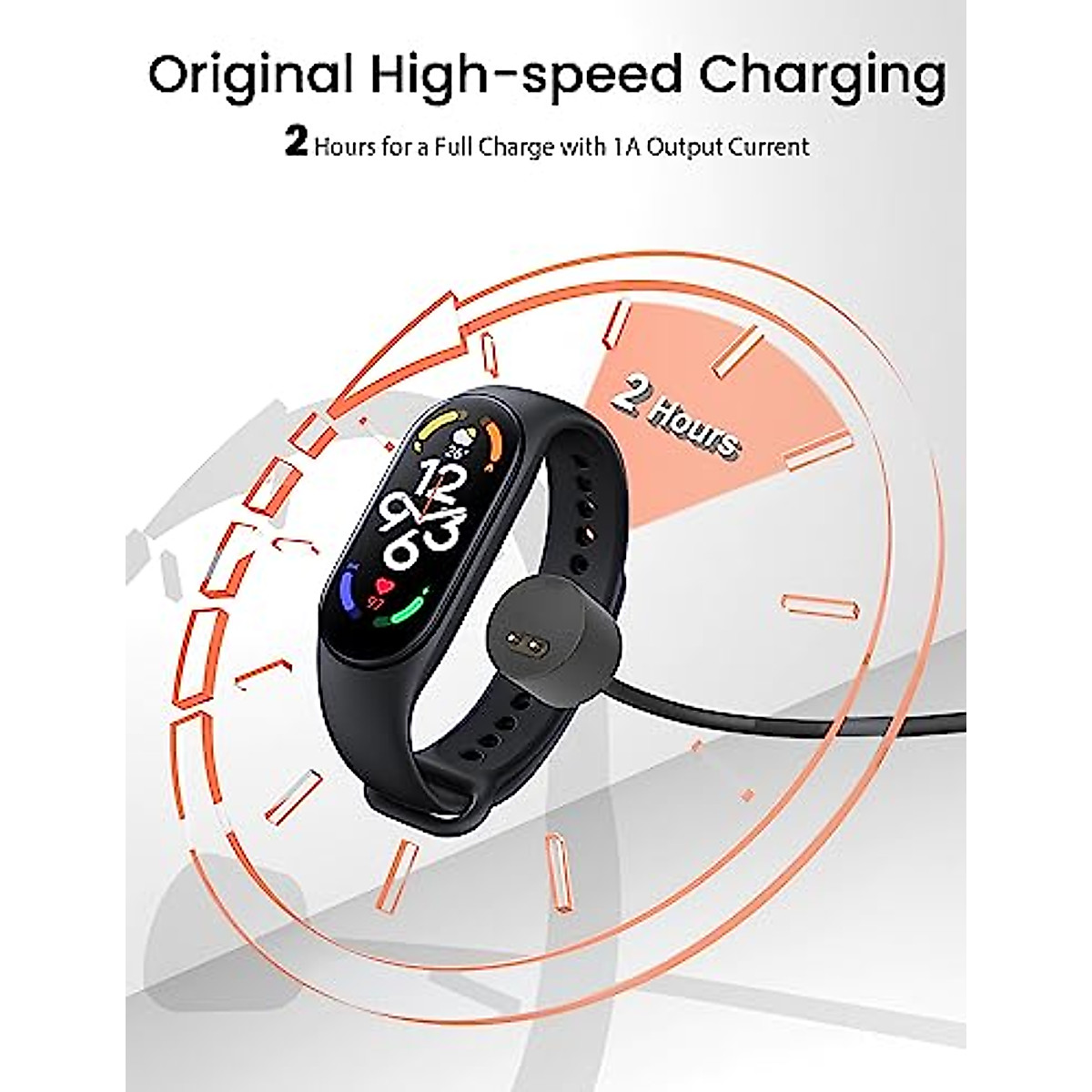 Sinoacc Charger for Xiaomi Mi Band 7/6/5, Amazfit Band 5 Replacement USB Magnetic Charging Cable Cord Accessories for Mi Band 7/6/5, Amazfit Band 5 Fitness Tracker（not for Magic Band）