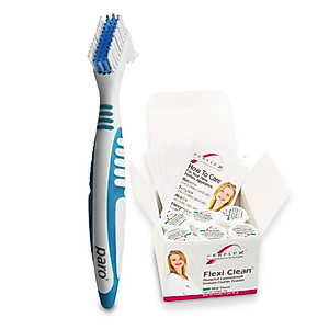 Flexi Clean Concentrated Denture Cleaner with Paro Clinic Brush - Safe, Effective Formula for Sparkling Clean Dentures, Retainers, Night Guards.