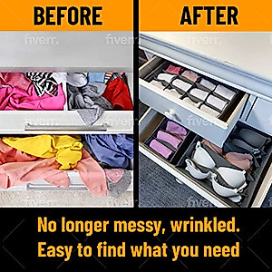 Underwear Organizers for Drawers, 4 piece set. Bra, socks, belts