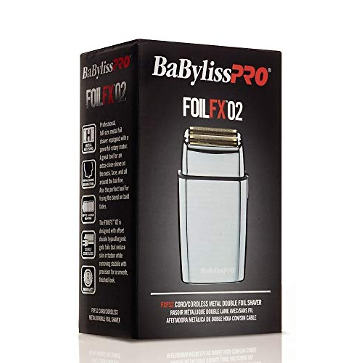 BaBylissPRO Barberology Double Foil Shaver, FXFS2 SILVERFX Professional Electric Shaver