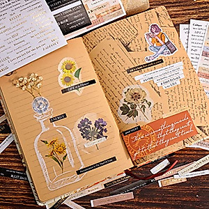 Juome 12 Sheet Quote Stickers for Journaling, Scrapbook Stickers for Scrapbooking Supplies, Words Phrases Stickers for Journaling Supplies Junk Journal Aesthetic Stickers