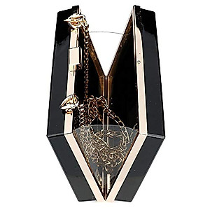Women Cute Clear Acrylic Box Clutch Bag Transparent Approved Crossbody Purse Evening Bag Shoulder Clutch (Black)