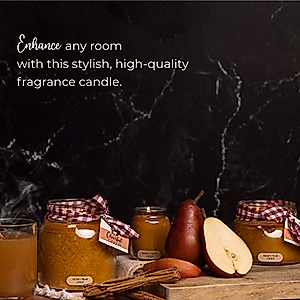 A Cheerful Giver — Honey Pear Cider - 34oz Papa Scented Candle Jar with Lid - Keepers of the Light - 155 Hours of Burn Time, Gift for Women, Orange