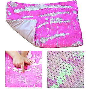 SENSORY4U Weighted Lap Pad for Kids - 5lb Sensory Lap Blanket with Sequin Flip Fabric for Tactile Stimulation Engagement - Sensory Companion for Everyday Use (Pink)