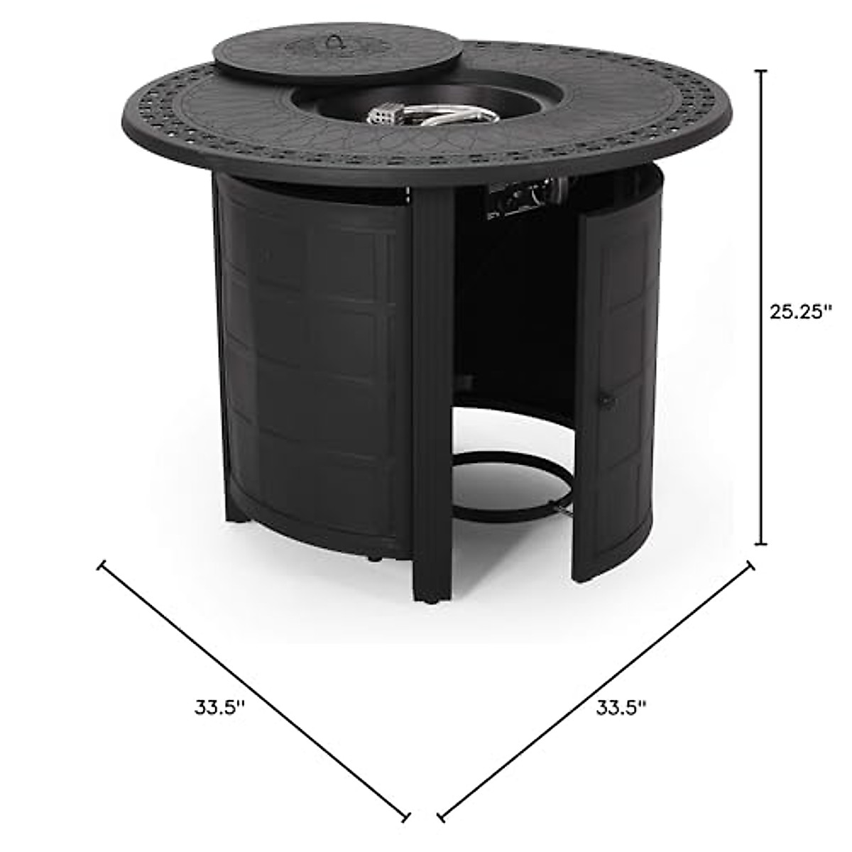 Christopher Knight Home Richie Outdoor Round Aluminum Fire Pit, Matte Black