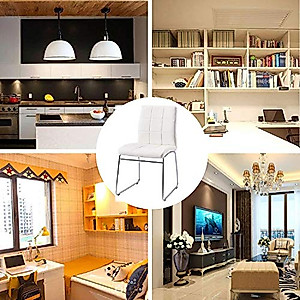 White Dining Chairs Set of 2 - Faux Leather Dining Chairs, Comfortable Modern Kitchen Chairs with Chrome Legs for Dining Room Chairs, Living Room, Bedroom, Waiting Room Chairs