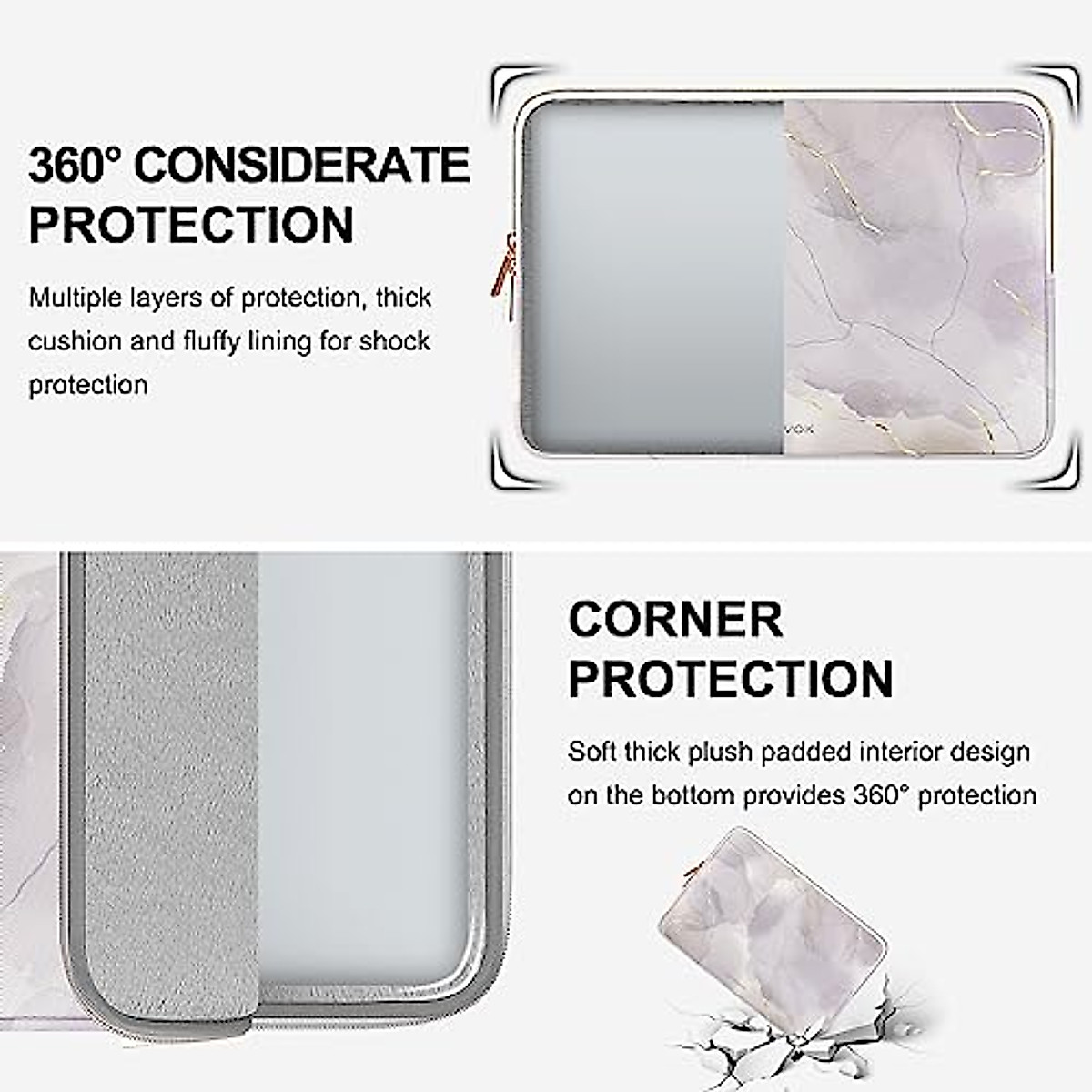 ARVOK 13 13.3 14 inch Laptop Sleeve Case for MacBook Air 13 inch/MacBook Pro 13 inch/MacBook Pro 14 Water-Resistant Notebook Computer/Tablet Cover Case for HP/Dell/Lenovo/Asus/Acer/Samsung with Pouch