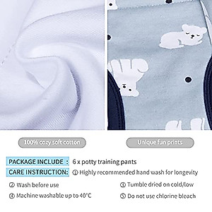 BIG ELEPHANT Toddler Side Button Training Underpants - Snaps on Potty Trained Pants for Boys and Girls 6 Pack, 2T