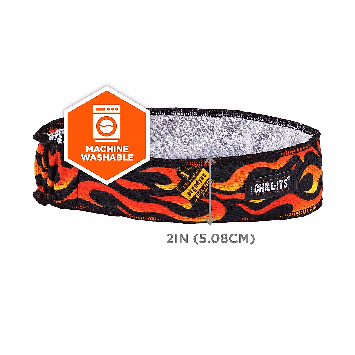 Ergodyne Chill-Its 6605 Black/Red Hi Cool/Terry Cloth Stand Alone Sweatband - 12429 [PRICE is per EACH]