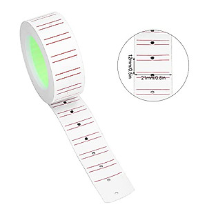 Jopwkuin Price Tag Labels, Clear Printing Quick Drying Ink Paper Price Stickers Smooth Output with Red Lines for MX5500 Labeller