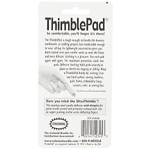 Colonial Needle Co Leather Thimble Pad 1 Sheet of 12 Pads