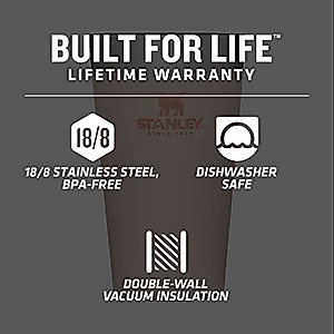 Stanley Adventure Inulsated Stacking Beer Pint Glass, 16oz Stainless Steel Double Wall Rugged Metal Drinking Tumbler (Limestone)