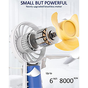 RJVW Portable Handheld Fan Mini Fan, Personal Hand Held Fan, USB Rechargeable Small Portable Fan, 3 Speeds Battery Operated Pocket Mini Fan, Powerful Makeup Eyelash Fan for Travel Beach Outdoor