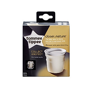 Tommee Tippee Closer to Nature Milk Storage Pots x4